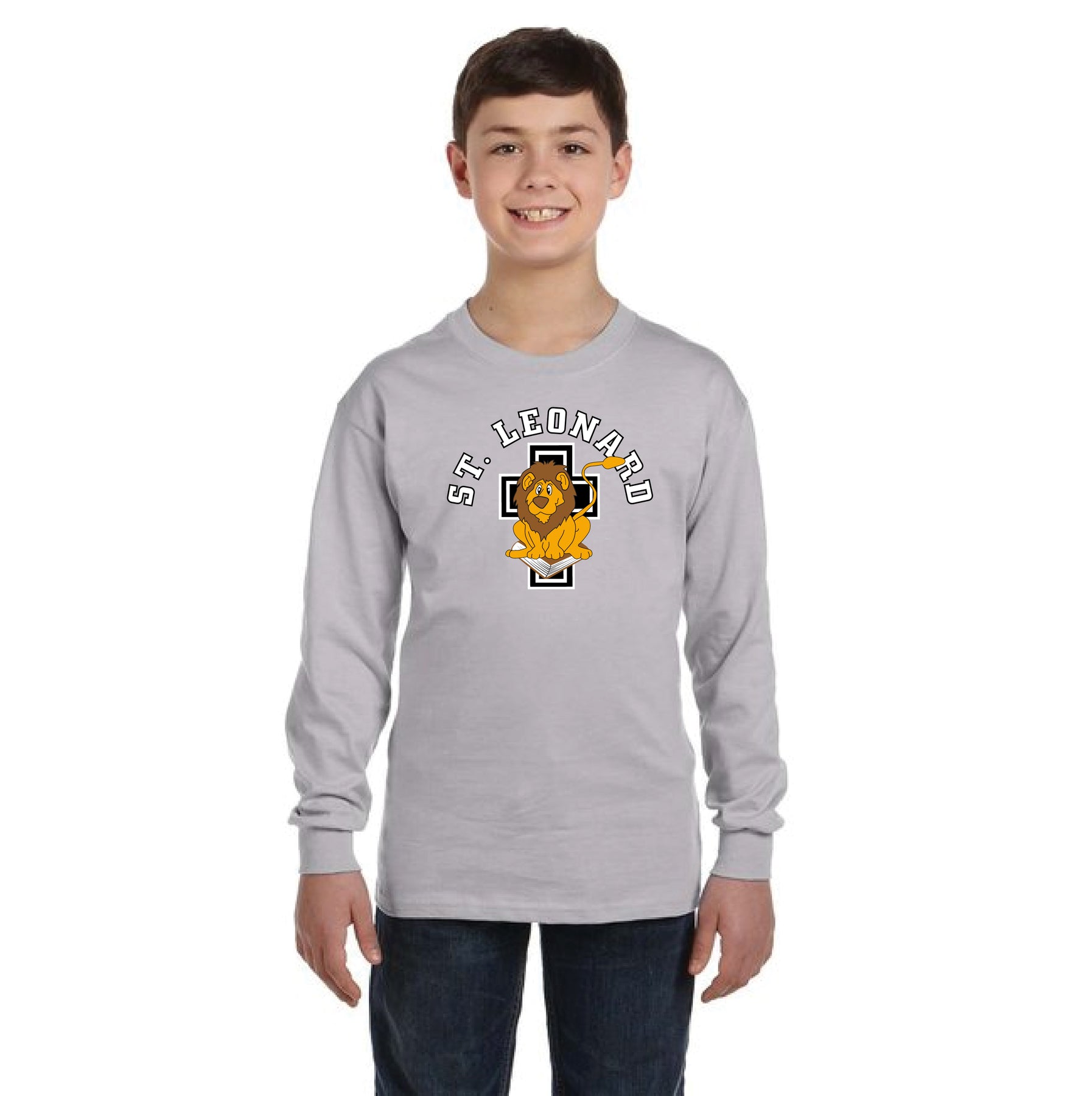 ST. LEONARD SPIRITWEAR - FULL FRONT LOGO - GILDAN COTTON LONGSLEEVE ...
